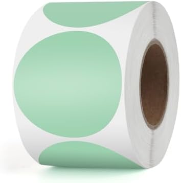 YIKIADA Green Circle Thermal Labels Vinyl 38 mm Self-Adhesive Round ...