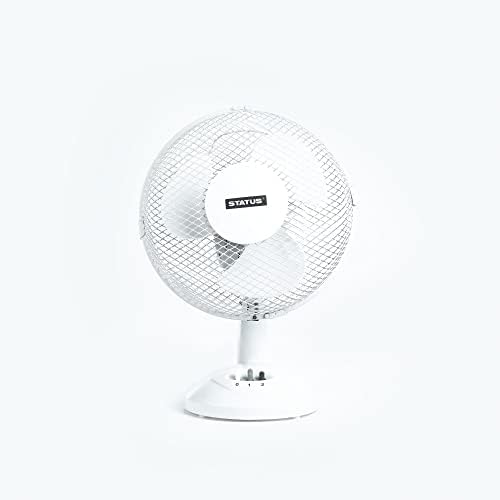 Status Desk Fan | 9 Inch Oscillating Portable Fan | 2 Speed Adjustable ...