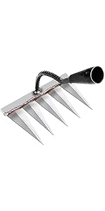 Amazon.com : Ioxzaqo Iron Rake for Gardening and Weeding - Heavy Duty ...