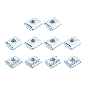 uxcell 10Pcs M6 T Nut Tee Sliding Slot Nuts, T-Slot Nut Hammer Nut Block Square Nuts Fastener ...