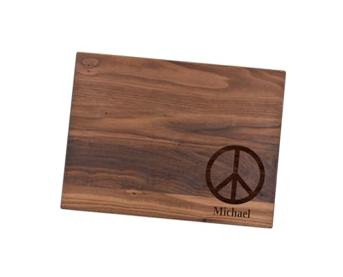 Amazon.com: Peace Sign Cutting Board Walnut | Peace Symbol Charcuterie ...