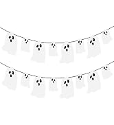 Amazon.com: Halloween Ghost Banner Decorations - Glittery Spook Garland ...