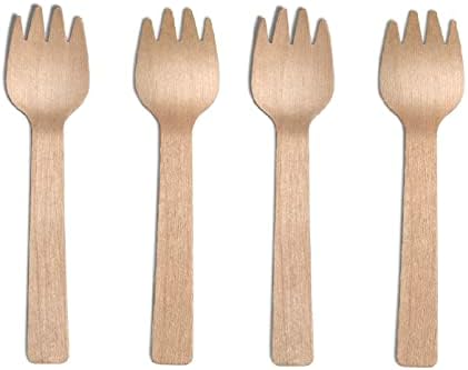 105mm Small Wooden SPORKS - Pack of 100 - Eco-Friendly, Compostable and ...