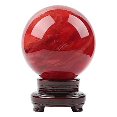 Amazon.com: GYKLE Red Obsidian Ball with Stand, 4 Inch Natural Red ...