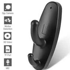 Buy Hamtone Motion Detection Spy Clothes Hook Hidden Camera DVR Support ...