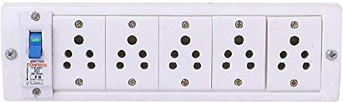 ZOLDYCK Heavy Duty PVC Extension Board (5Sockets,1MCB Tripper) (1 Meter ...