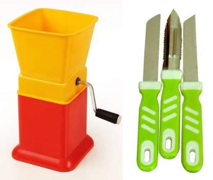 Buy Tark Stainless Steel Combo of Knife Set and Cutter Mullticolor ...