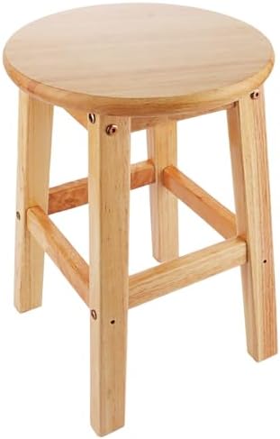 ASelected Solid Wooden Stool - Round, 45cm, for Kitchen, Bedroom ...