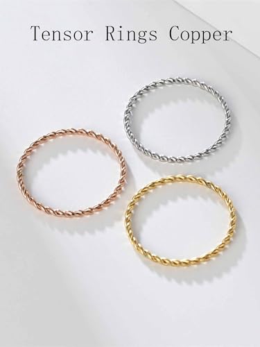 Copper Pure Tensor Rings, Twisted Solid Ring for Men and Women (Rose ...