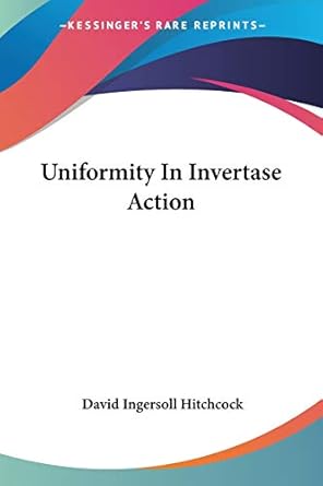 Uniformity In Invertase Action: Amazon.co.uk: Hitchcock, David ...