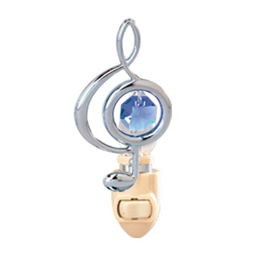 Amazon.com: Chrome Treble Clef Night Light - Blue Swarovski Crystal ...