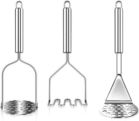 3 PCS Potato Masher Stainless Steel,Bean Smasher,Food Fruit Egg Masher ...