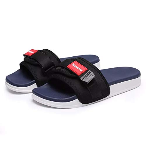 Buy Emberland Corp Men's Blue Rubber Supreme Slide Flip Flops (9) at ...