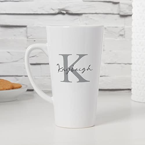 Personalised Latte Mug - Initial Name Large Duraglaze Ceramic Tall ...