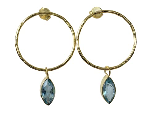 Amazon.com: Veracity Jewelry Blue Topaz Earrings - Gemstone Earrings ...