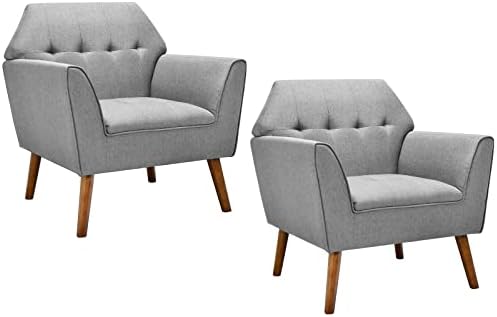 Amazon.com: Giantex Accent Chair for Living Room Set of 2 - Upholstered ...
