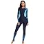 OBEEII Women's Long Sleeve Rash Guard Swimsuit, Full Body Front Zip ...