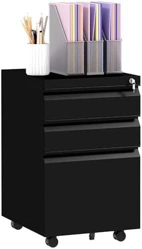 Vinsetto 2-Drawer Mobile Filing Cabinet, Steel Lockable File Cabinet ...