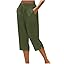 Caprihose Damen Sommer Jogginghose Baumwolle Cargohose 3/4 Hose ...
