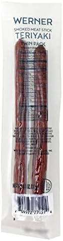 Amazon.com: Werner Teriyaki Meat Stick Twin Pack – Pork and Beef ...