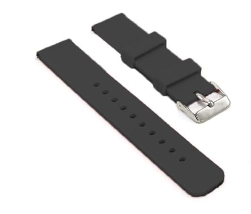 SBWC Rubber Silicon Watch strap 10mm 12mm 14mm 16mm 18mm Black Rubber ...