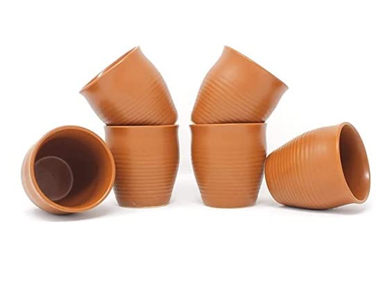 Buy DineCrock Brown Ceramic Kulhad Kullad Kullar Cup, Handcrafted Tea ...