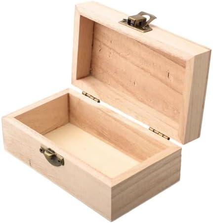 Amazon.com: Creative Hobbies® Unfinished Mini Wood Craft Box with ...
