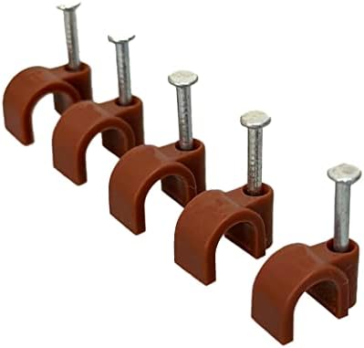 Brown Round Cable Clips (5mm) : Amazon.co.uk: DIY & Tools
