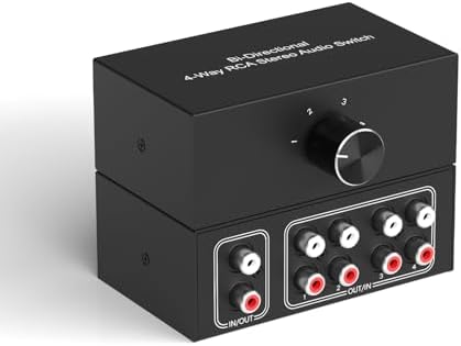 Amazon.com: 6-Way Audio Switcher, Right and Left Channel Stereo Audio ...