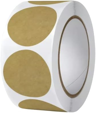 Camp Galaxy 1.5 Inch Natural Brown Kraft Stickers (500 Per Roll ...