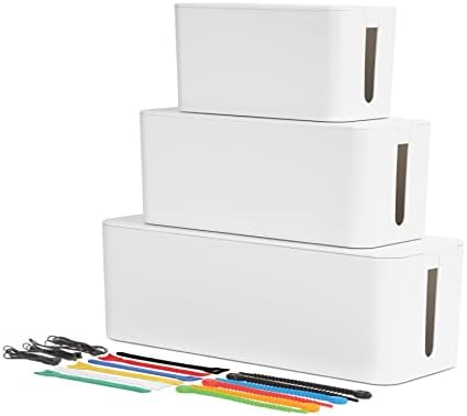 Amazon.com: Oxford Cable Management Boxes, 3 Pack, Small, Medium, Large ...