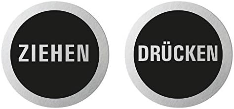 Schild Ziehen Drücken Ø 75 mm 2er-Set Türschilder aus Aluminium ...