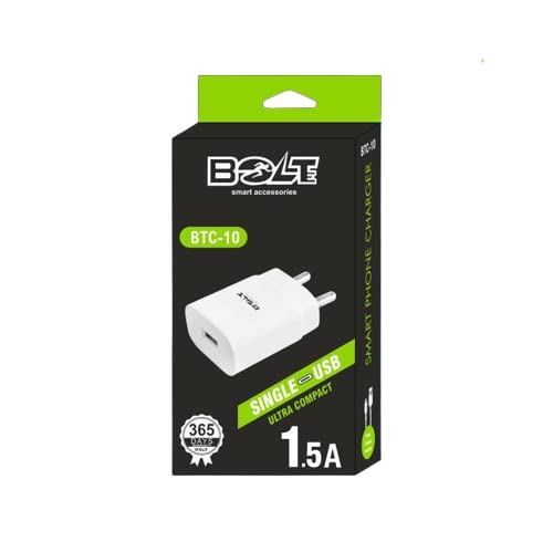 BOLTE BTC-10 USB Charger Ultra Compact, Single USB | White : Amazon.in ...