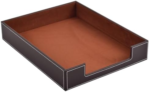 Amazon.com: Dacasso Bonded Leather Desktop Tray Luxury Letter Holder ...