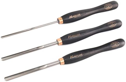 Hurricane Turning Tools, M42 Cryo, 3 Piece Spindle Gouge Set (1/2", 3/8 ...