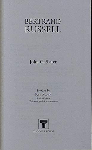 Bertrand Russell: Slater, John G.: 9781855063471: Amazon.com: Books