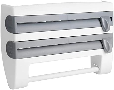 Ausla Wall Mounted Kitchen Dispenser, 3-in-1 Holder for Cling Film ...