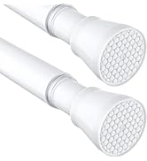 Amazon.com: White Tension Curtain Rod for Windows 28 to 48 inch ...