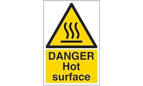 VSafety Danger Hot Surface Sign – Portrait – 200mm x 300mm – 1mm Rigid ...