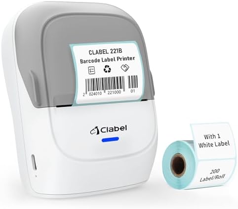 CLABEL Label Maker Machine: 221B Thermal Label Printer 2 Inch Barcode ...