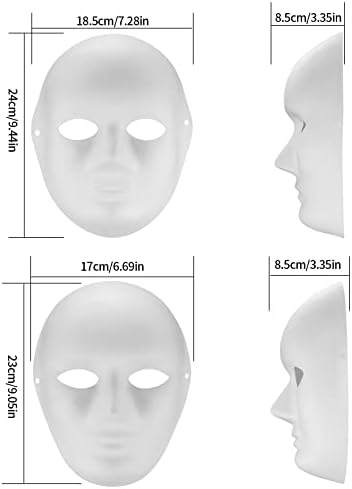 Amazon.com: woshilaoDS 10 Pcs DIY Full Face Masks, Blank White ...