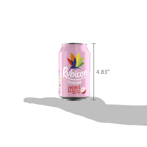 Rubicon 24 Pack Sparkling Lychee Flavoured Fizzy Drink with Real Fruit ...