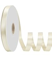 Amazon.com: LoomJoyz Double Faced White Satin Ribbon 1-1/2 Inch × 100 ...