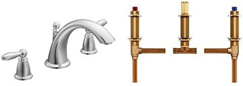 Moen T933-4792 Brantford Two-Handle Low Arc Roman Tub Faucet with Valve ...