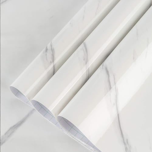Large White Marble Granite Wallpaper Peel Stick Thicken 48x118inch ...