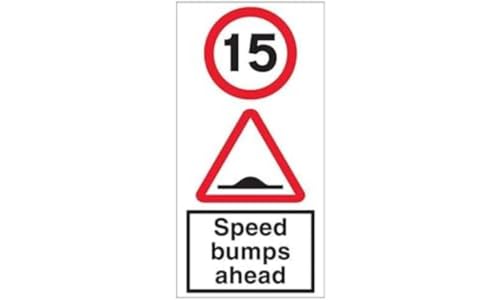 15 MPH Speed Bumps Ahead – 3mm AlumComp RA1 Anti Graffiti – 450x900mm ...