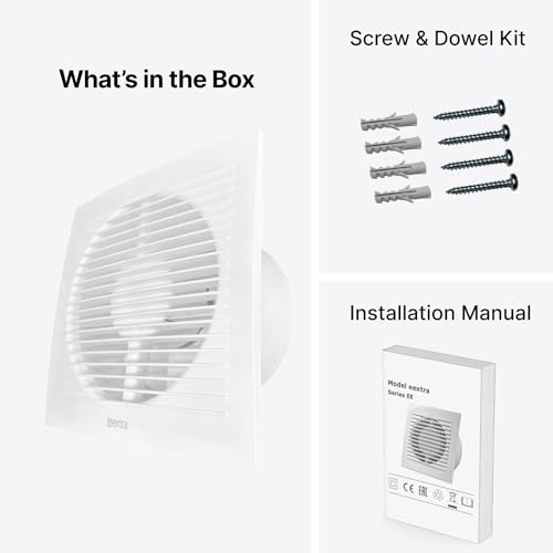 H&C VENT White 6 inch 150mm Extractor Fan With Humidistat sensor and ...