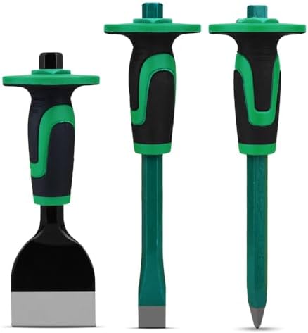 Durable Chisel Set with Protective Guards for Concrete, Bricks, and ...
