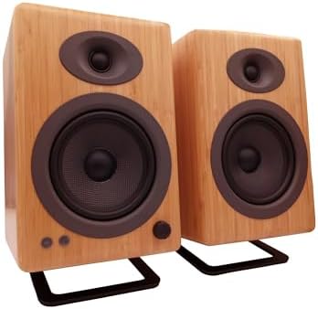 Amazon.com: Audioengine A5 Bamboo Powered Wired Bookshelf Speakers and ...