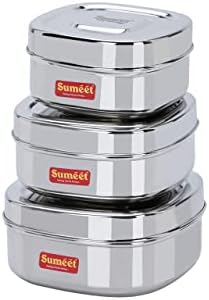 Buy MARU Stainless Steel Container For Kitchen | Steel Dabba Set ...